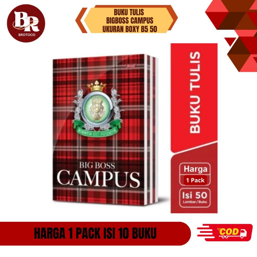 Jual [BROTOCO] Buku Tulis Big Boss Campus Ukuran B5 - 50 Lembar (Harga ...