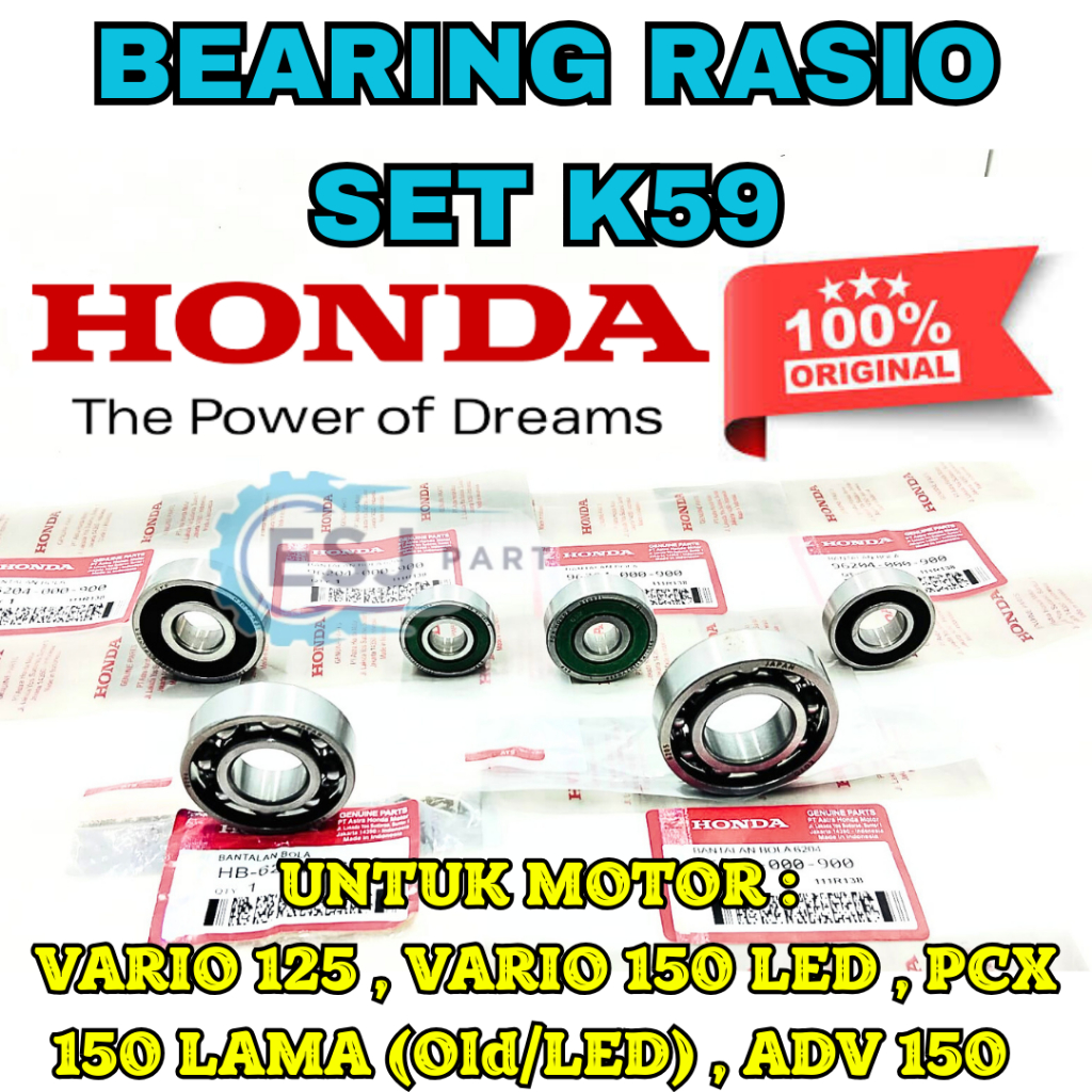 Jual BEARING RASIO SET k59 ASLI ORIGINAL HONDA VARIO 125 VARIO 150 LED ...
