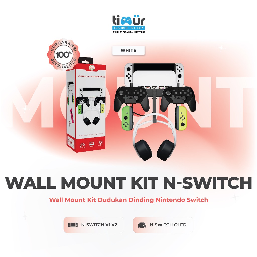 Jual Wall Mount Rak Bracket 2 in 1 Dudukan Dinding Nintendo Switch V1 ...