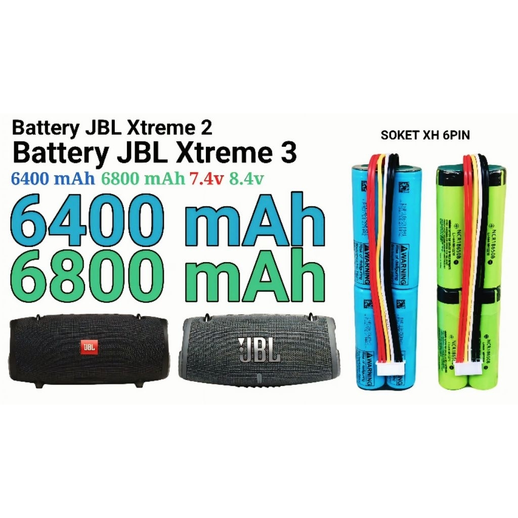 Jual Battery JBL XTREME 2 XTREME 3 6400 mAh 6800 mAh XH 6PIN 2S 2P 7.4v ...