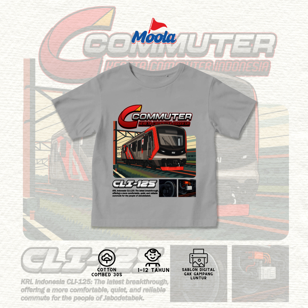 Jual Kaos Anak Kereta Api - KAI COMMUTER LINE CLI 125 KRL LRT MRT ...