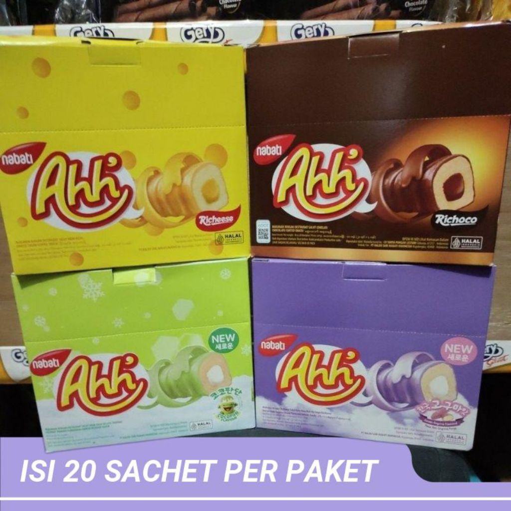 Jual Richeese Nabati Ahh Box isi 20 Wafer Ahh @4gr | Shopee Indonesia