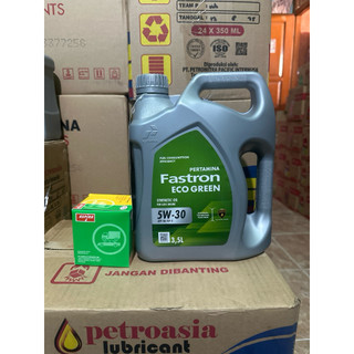 Jual PAKET GANTI OLI FASTRON ECO GREEN SAE 5W-30 API SN 3,5L DAN FILTER ...