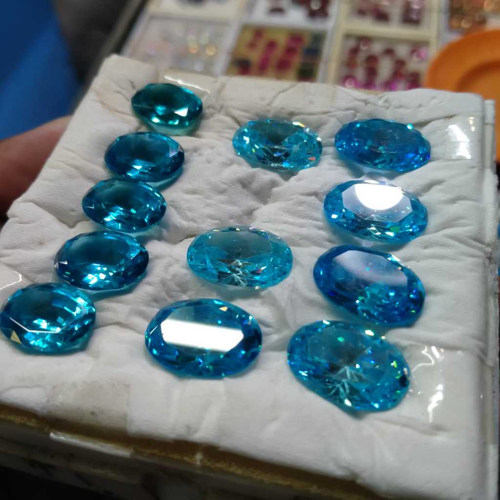 Jual Batu King Topas Blue Topaz London Oval Facet Asli | Shopee Indonesia