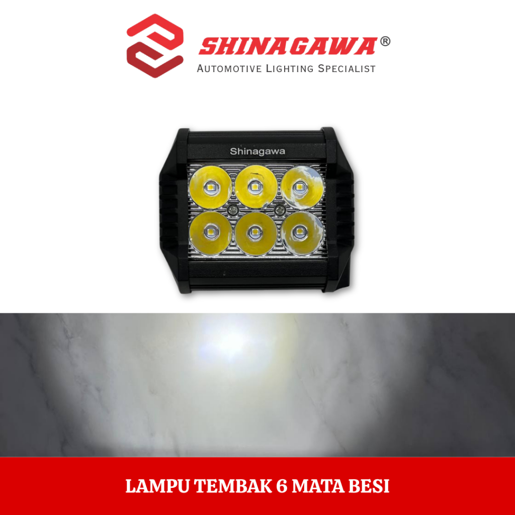 Jual {SHINAGAWA} LAMPU TEMBAK 6 MATA LED BAR MOTOR MOBIL TRUK UNIVERSAL ...