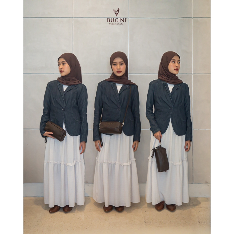 Jual Leather Sling & Leather Pouch BUCINI Dara Modif I Tas Selempang ...