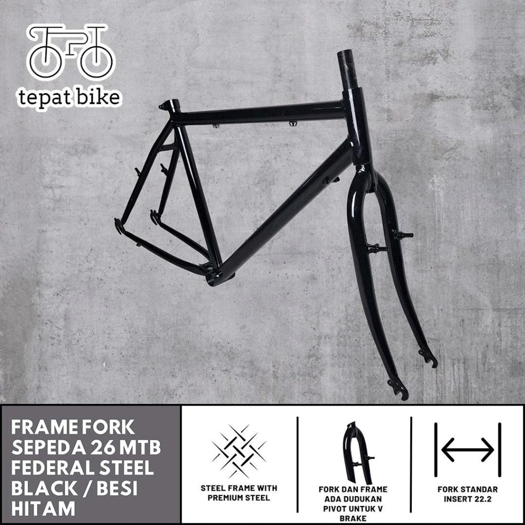 Jual Frame Fork Sepeda 26 MTB Federal Steel Black / Besi Hitam LOKALAN ...