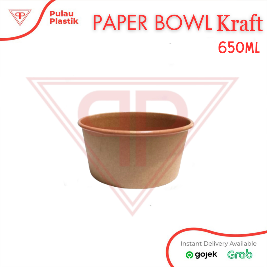 Jual Paper Bowl Putih & Kraft 360ml, 500ml, 650ml, 800ml / 1 dus ...