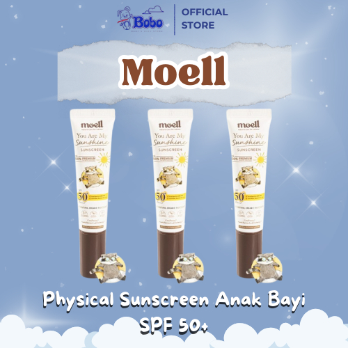 Jual Moell Physical Sunscreen Anak & Bayi SPF 50+ (PA++++) 30 gr ...