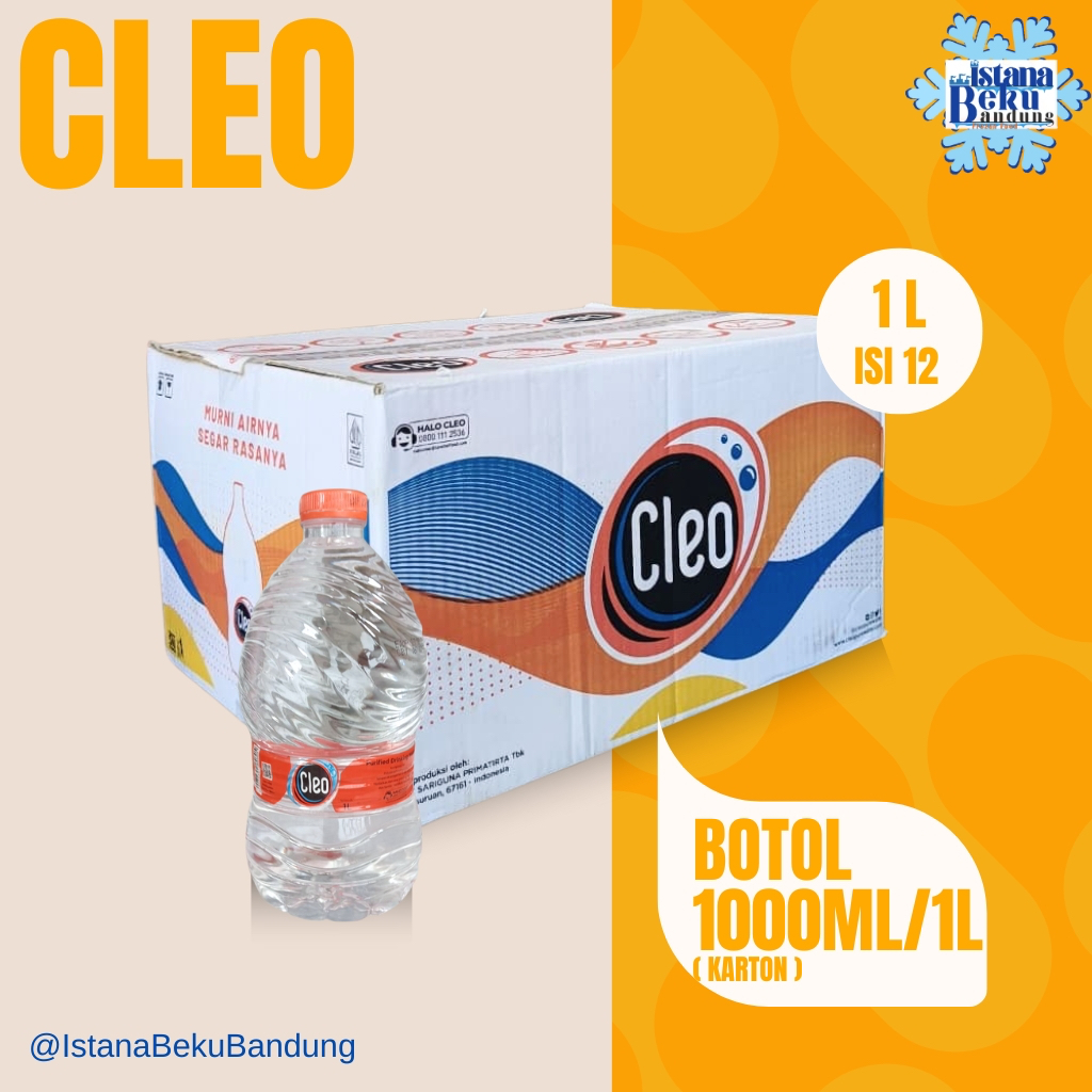 Jual Cleo Botol 1000ml / 1L isi 12 kemasan baru (Karton) | Shopee Indonesia