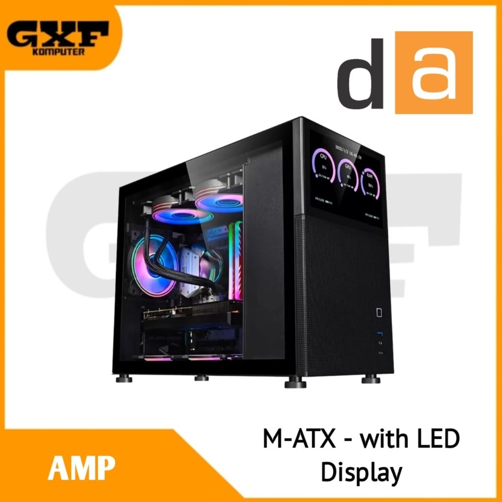 Jual Casing Digital Alliance AMP Black M-ATX with LED Display | Shopee ...