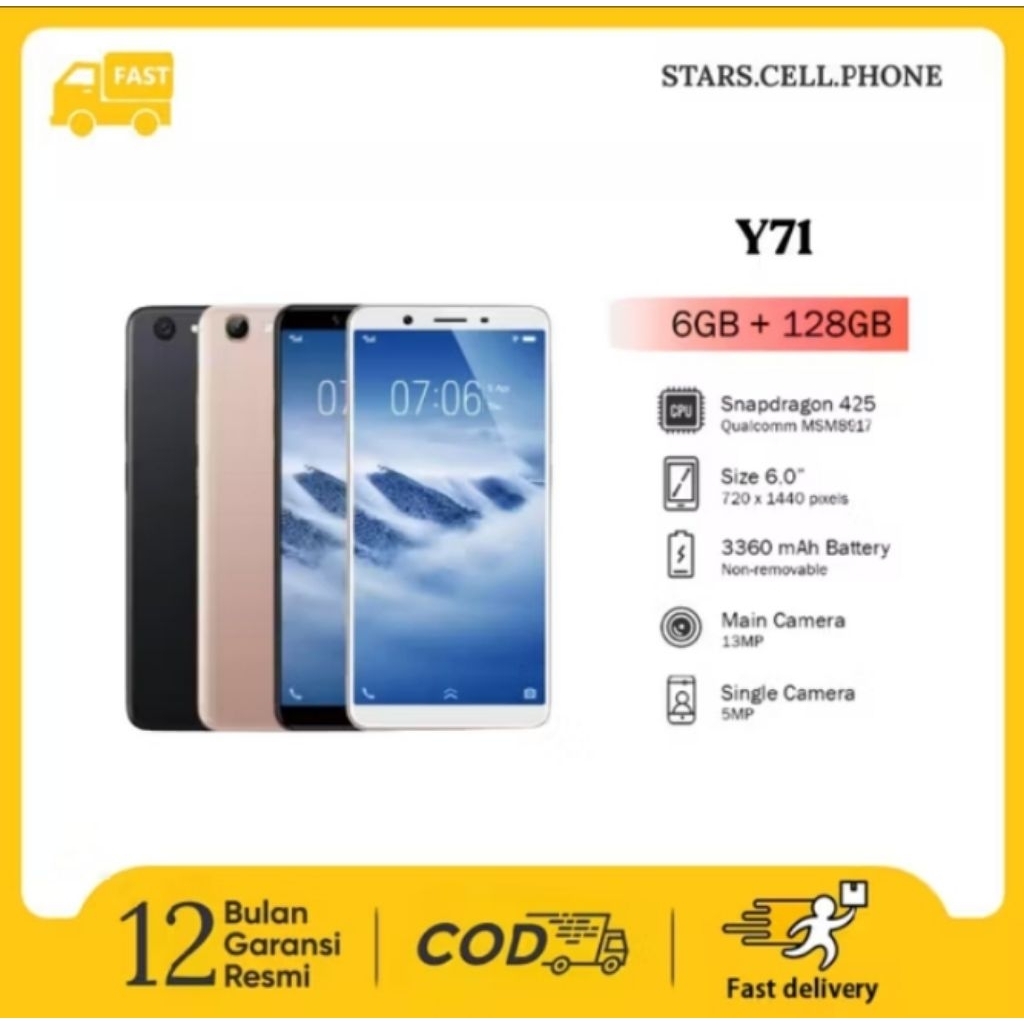Jual VIVO Y71 RAM 6/128 6 INCH DUAL SIM ANDROID SMARTPHONE 100% BARU, SEGEL DAN B... | Shopee ...