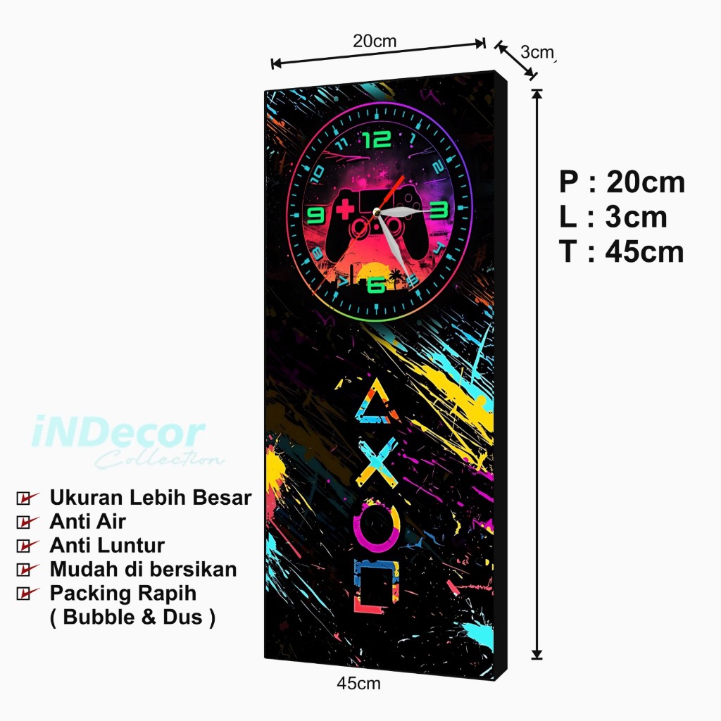 Jual Cettha - Jam Dinding Quartz Desain GAME Wall Clock Aesthetic ...