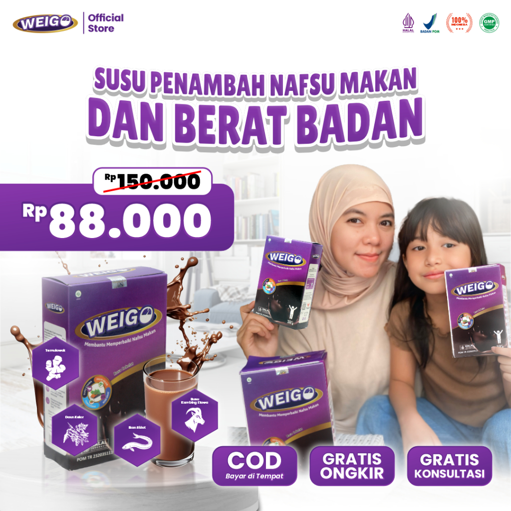 Jual WEIGO Susu Obat Herbal Penggemuk Penambah Berat Badan & Nafsu ...