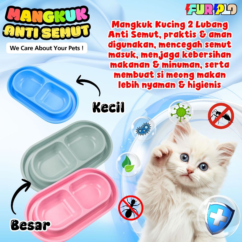 Jual Mangkuk Tempat Makan Kucing Anjing Anti Licin Anti Semut Mangkuk ...