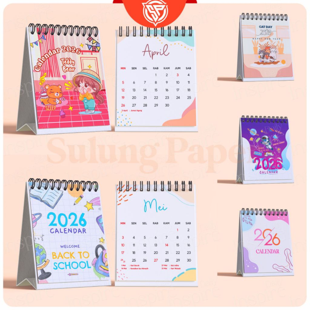 Jual Kalender meja 2026 / Calender mni 2026 / Kalender meja kantor ...