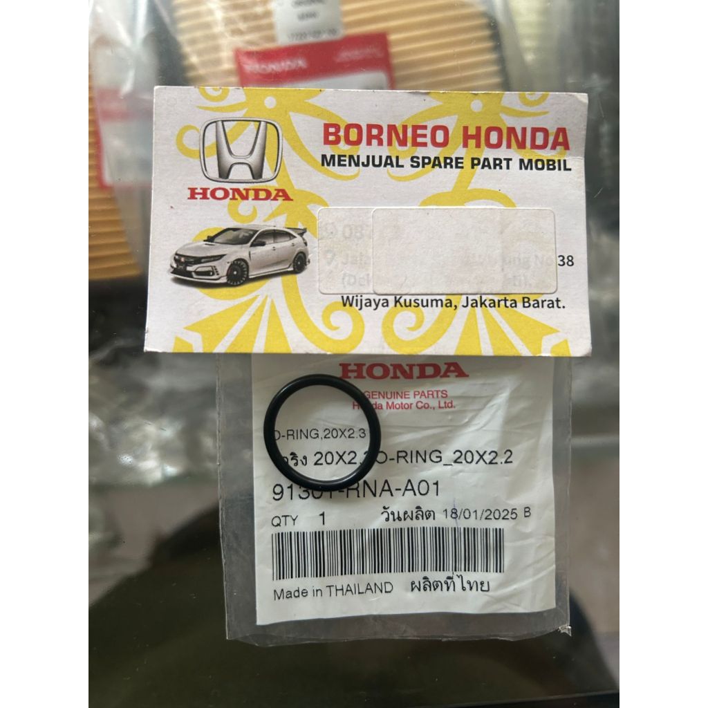 Jual O RING SEAL 20X2.3 BAK OLI MESIN BLOCK CYLINDER HEAD HRV RU1 CIVIC ...