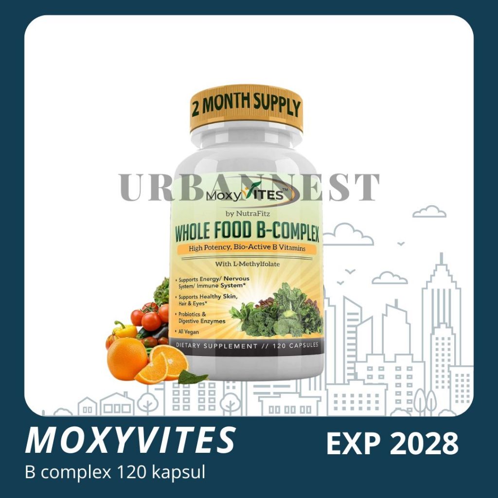 Jual Wholefood B Complex MoxyVites 120 vit B12 B1 B2 B3 B5 B6 B7 B9 ...