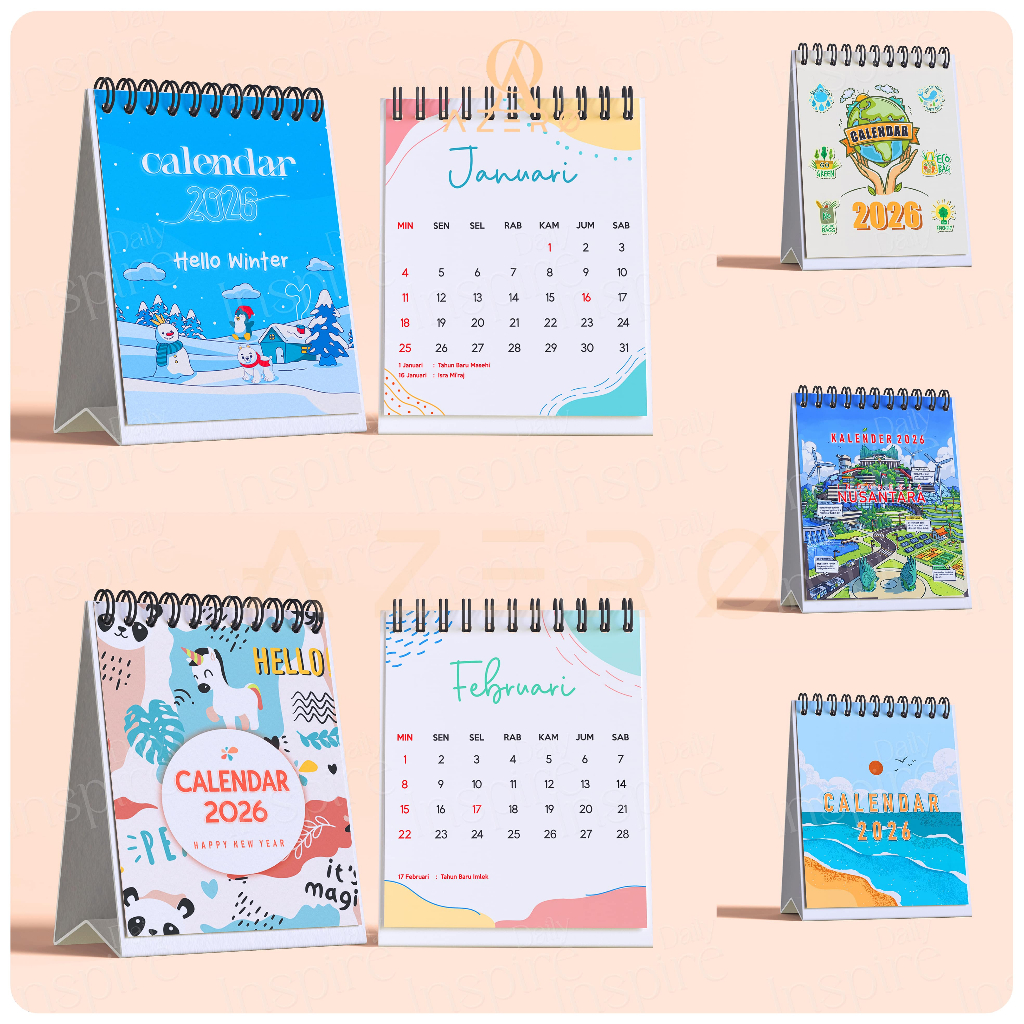 Jual New Kalender Meja Mini 2026 / Calendar Meja Duduk 2026 Portable ...