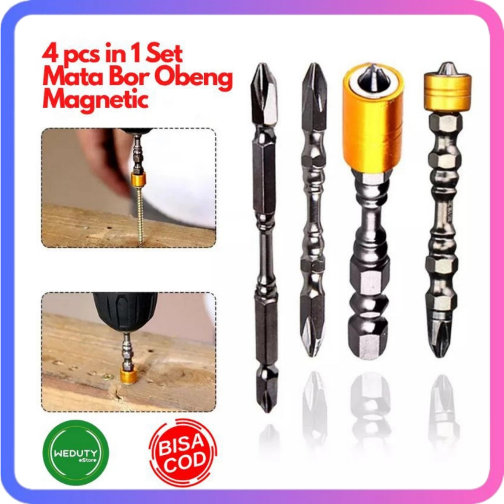Jual 4 pcs Mata Obeng Phillips Magnetik 4 PCS Mata Obeng Angin Magnet ...