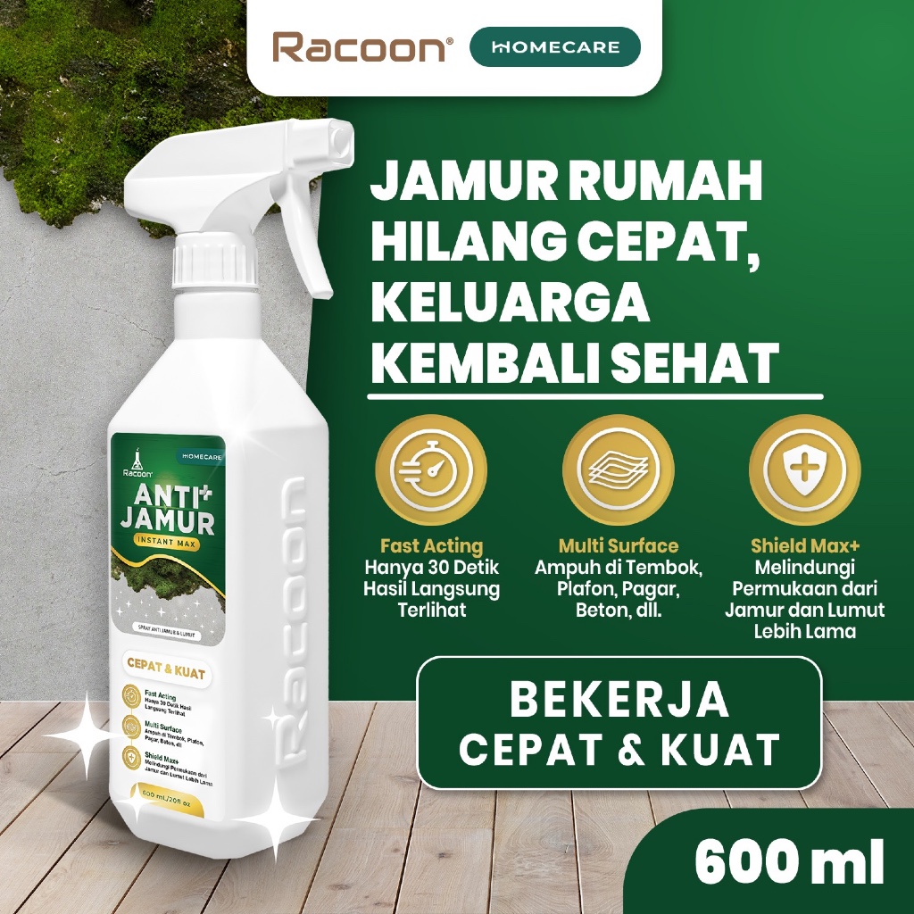 Jual RACOON Spray Anti Jamur Instant Max 600ML | Anti Lumut / Black ...
