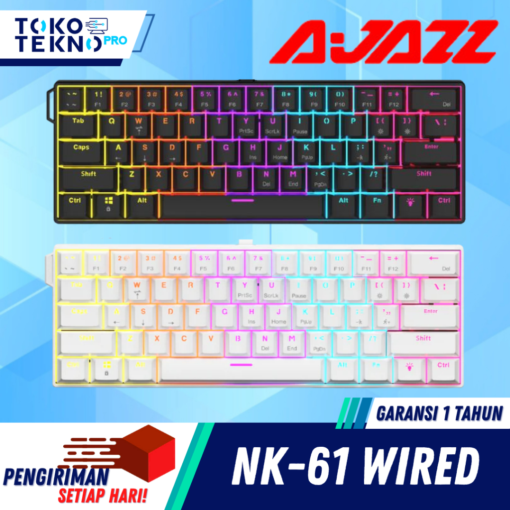 Jual Ajazz x Nacodex NK61 / NK-61 Wired Mechanical Gaming Keyboard ...