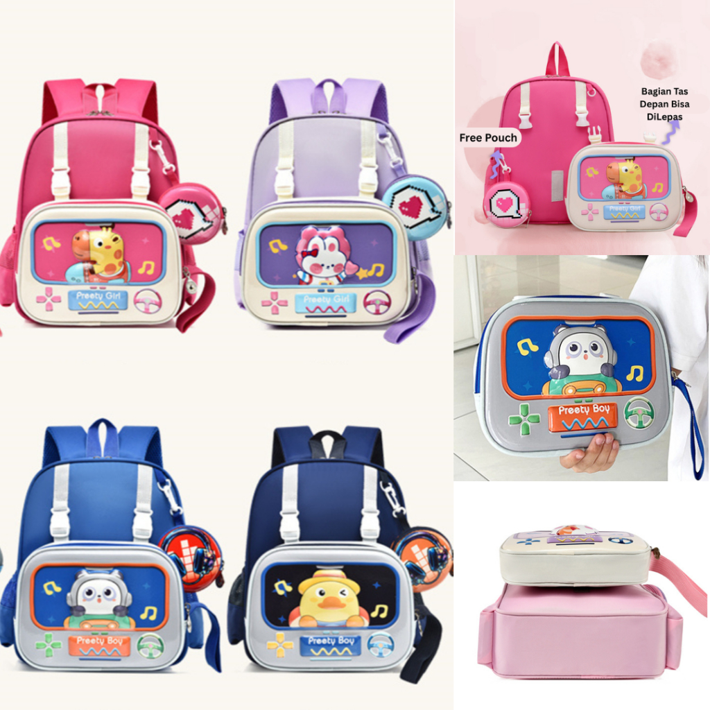 Jual Tas Backpack & Lunch Box Bag Anak Sekolah PG/PAUD dan TK 2-in-1 ...