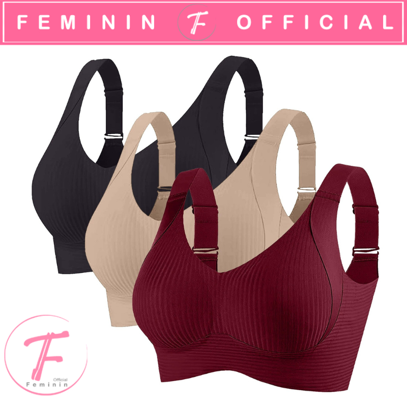 Jual Bra Jumbo Busa Push Up Tanpa Kawat Motif Garis Bh Wanita Model ...