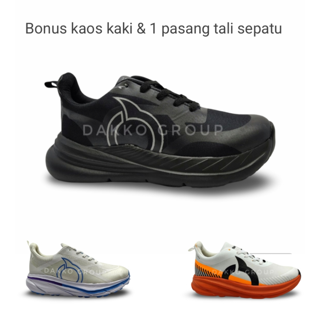 Jual Sepatu Running Ortus Pria Hitam Putih Nyaman, Ringan, Empuk ...
