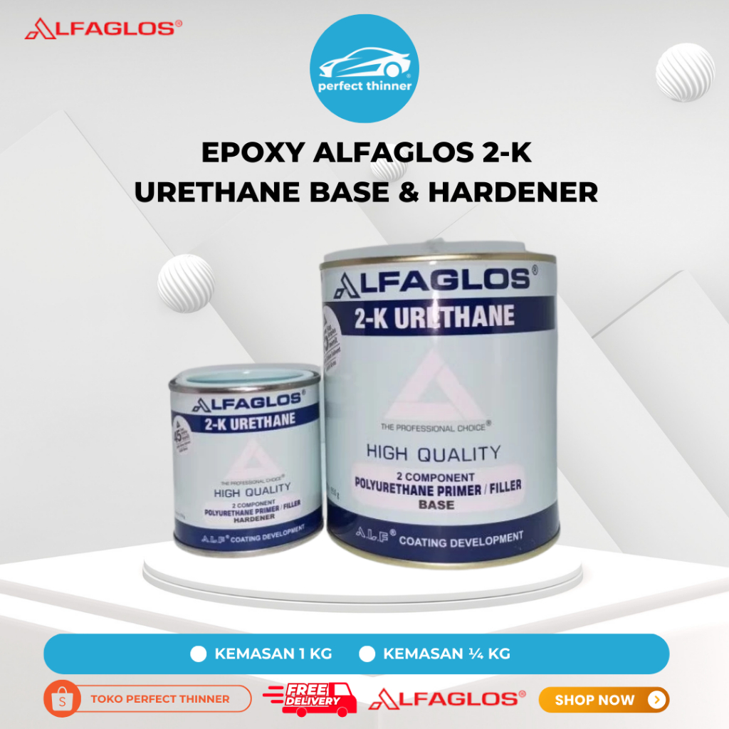Jual Epoxy Alfaglos 2-K Urethane Base & Hardener 1kg & 1/4kg | Shopee ...
