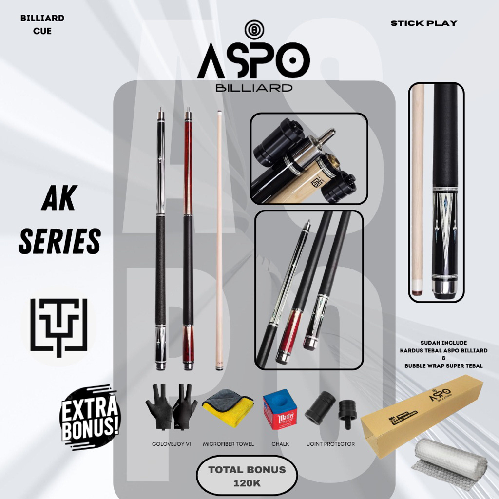 Jual Stick Billiard Fury TY AK Series AK1 AK2 Low Deflection Stick ...