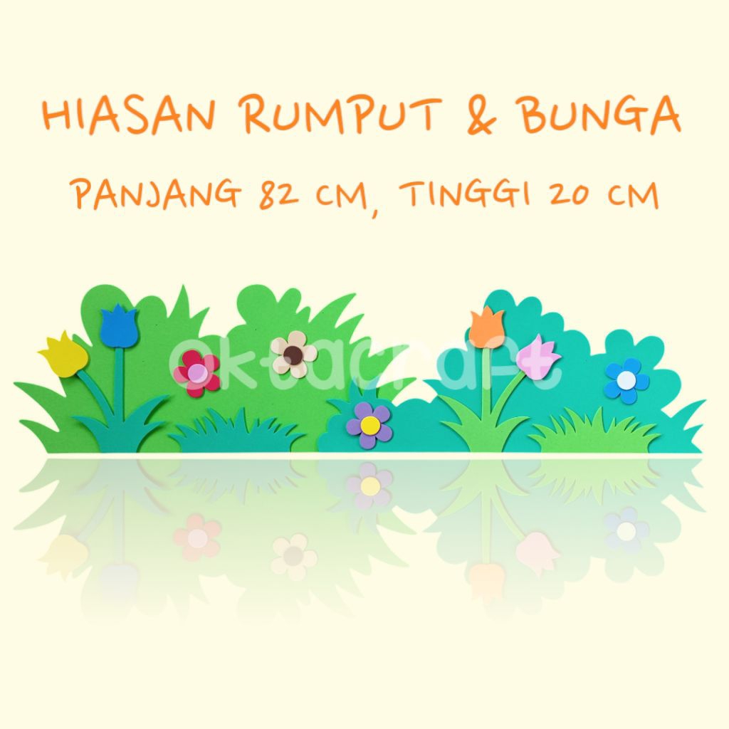 Jual ( 82×20 cm )/hiasan rumput/hiasan bunga/hiasan dinding kelas tk ...