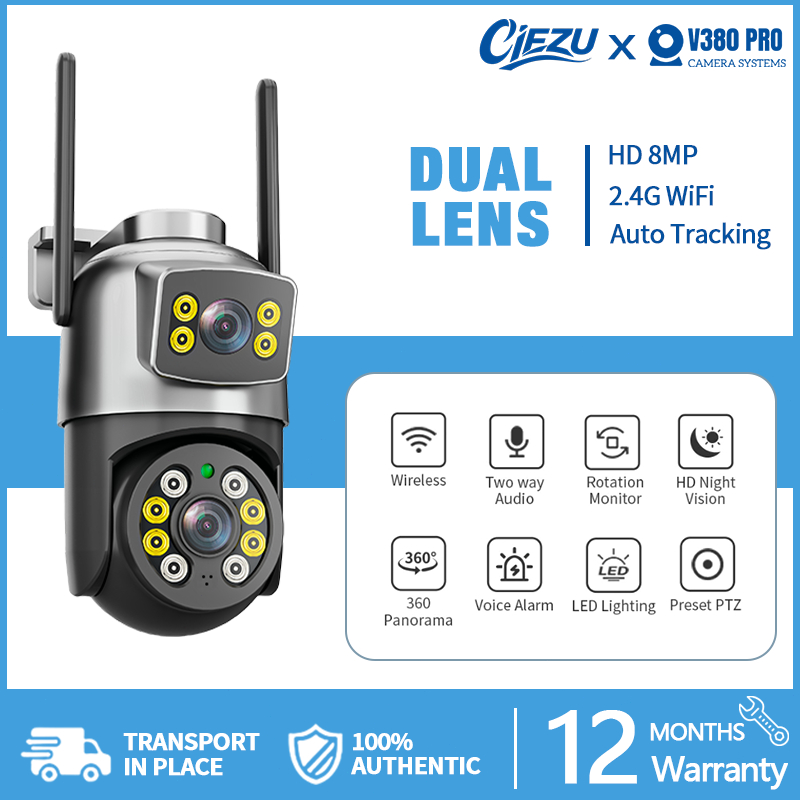 Jual V380 Pro Outdoor Dual Lens CCTV HD 8MP Wifi Jarak Jauh Two Way ...