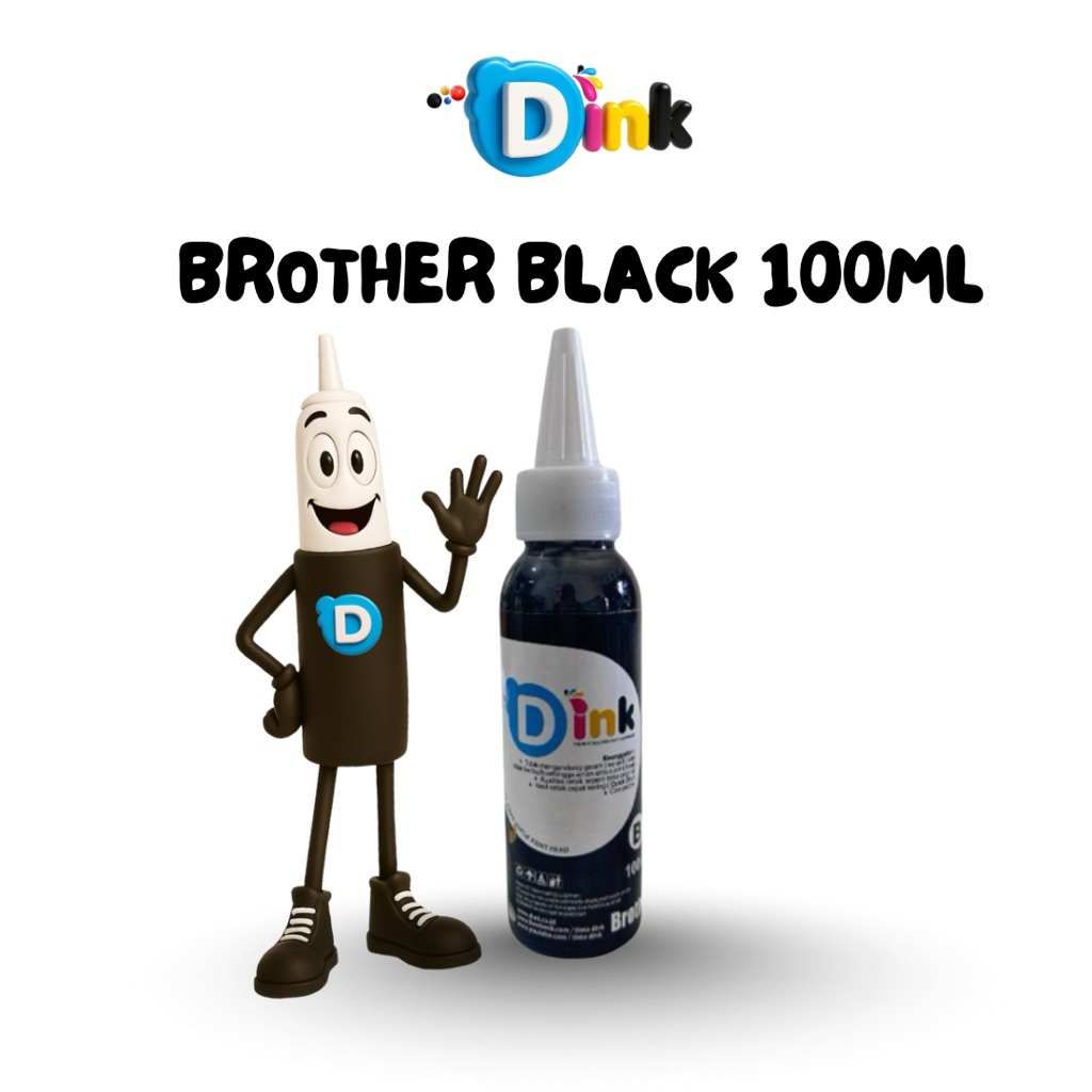 Jual Tinta Printer DINK Seri Brother 100ml Black Hitam Cetak Kertas ...