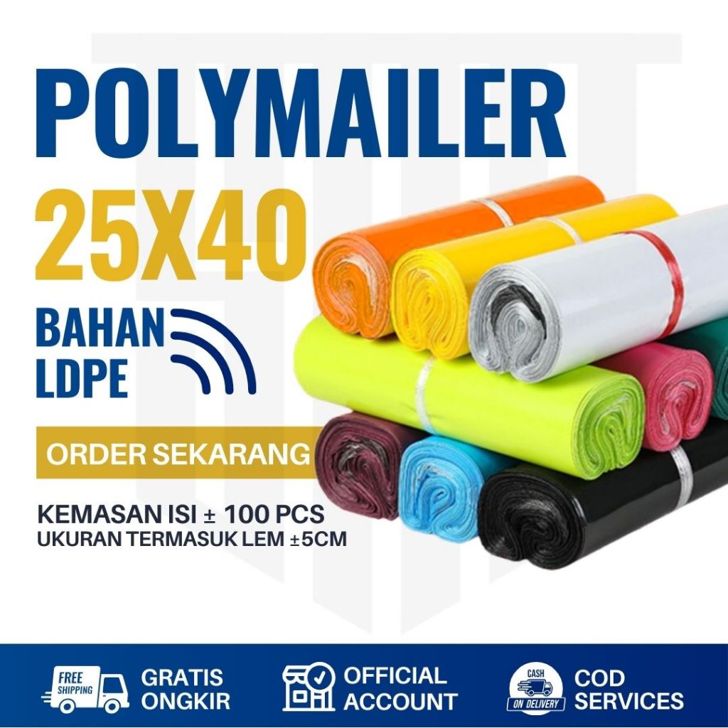 Jual Plastik Polymailer 25x40 isi 100 Pcs | Plastik Packing Sepatu ...