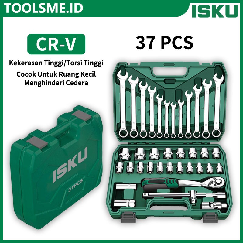 Jual ISKU Tool Kit Set Alat Kunci Sok Set 37pcs/kunci Pas Set 12pcs 8 ...