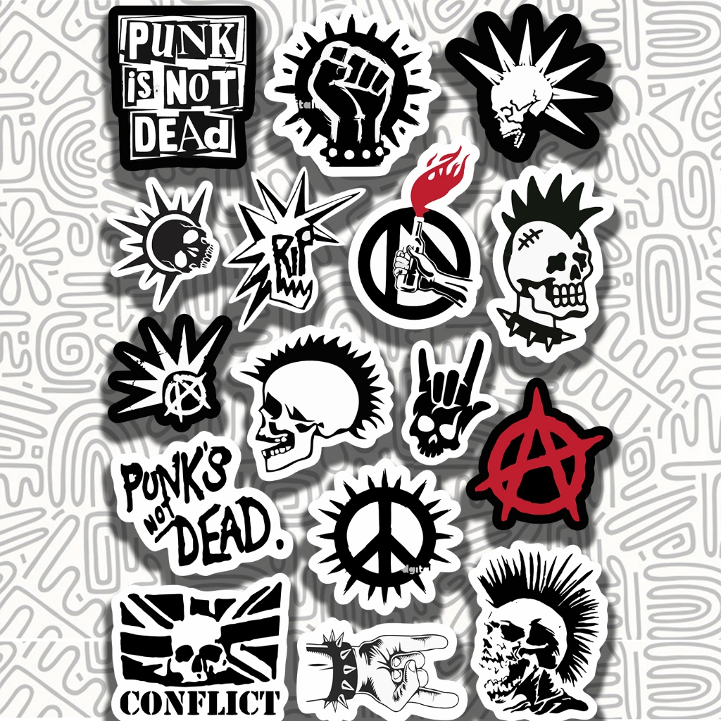 Jual Sticker Pack Punk Skull || Stiker Punk Rock Band Metal | Shopee ...