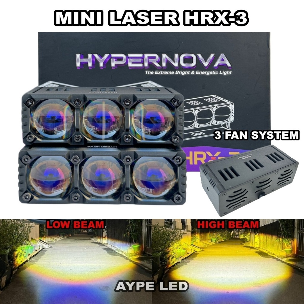 Jual Lampu Tembak Laser Triple Lens HRX-3 HYPERNOVA Bluelens 150 WATT ...