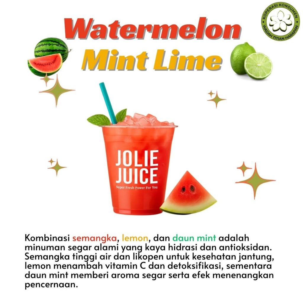 Jual Jolie Juice Watermelon Mint Lime | Shopee Indonesia