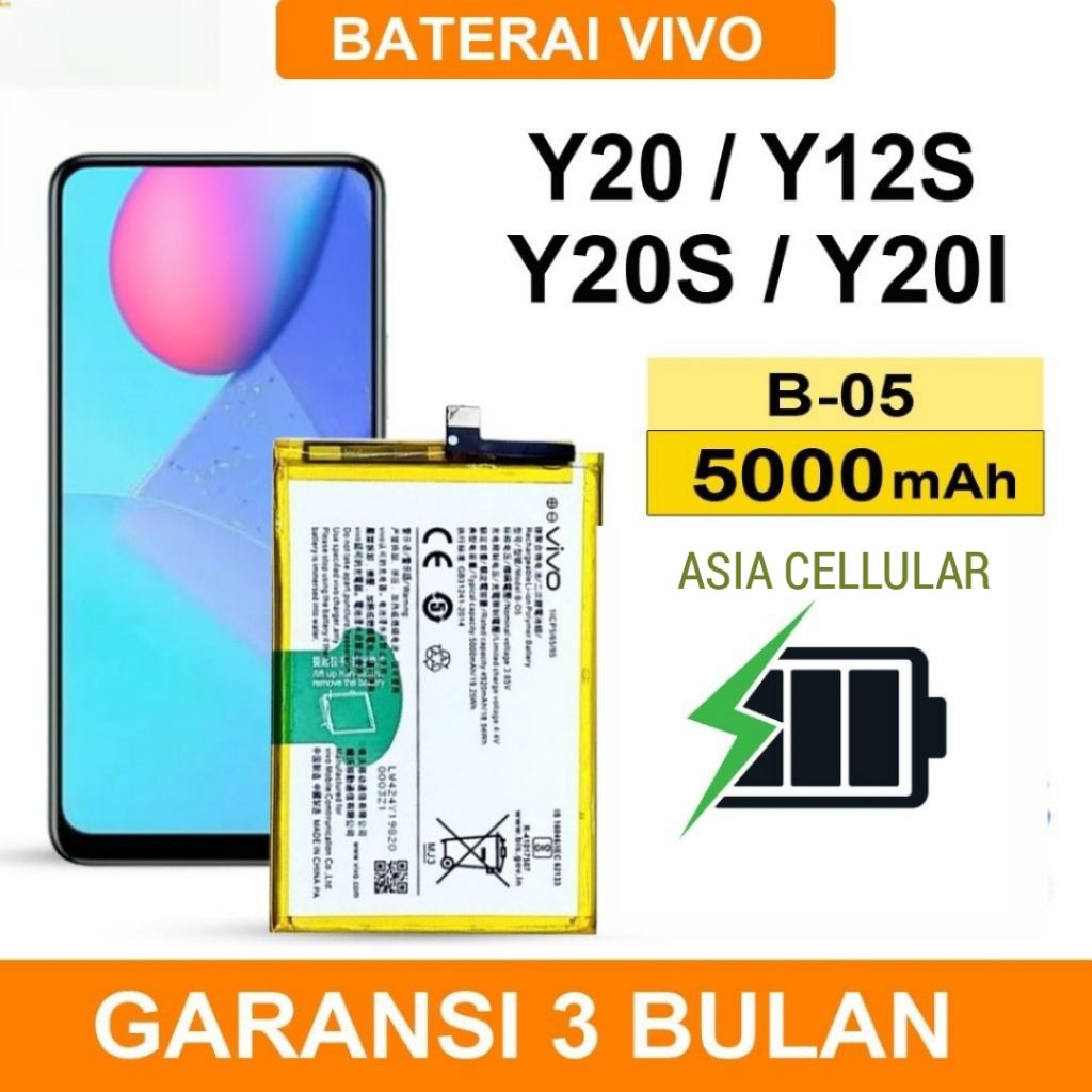 Jual BATERAI BATRE BATTERY VIVO Y20 Y12S Y20S Y20i B-05 B 05 ORIGINAL ...