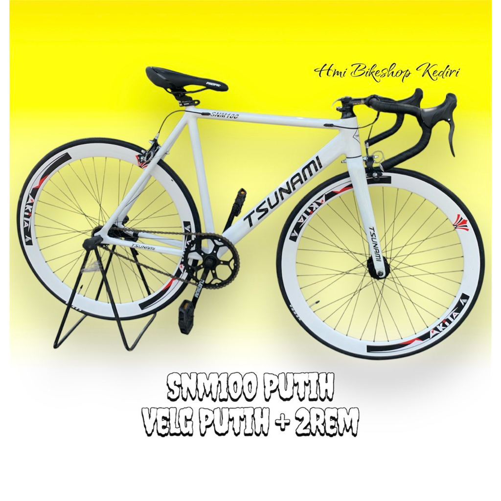 Jual Sepeda Fixie Tsunami Snm100 Putih Velg Putih +2rem Murah Meriah ...