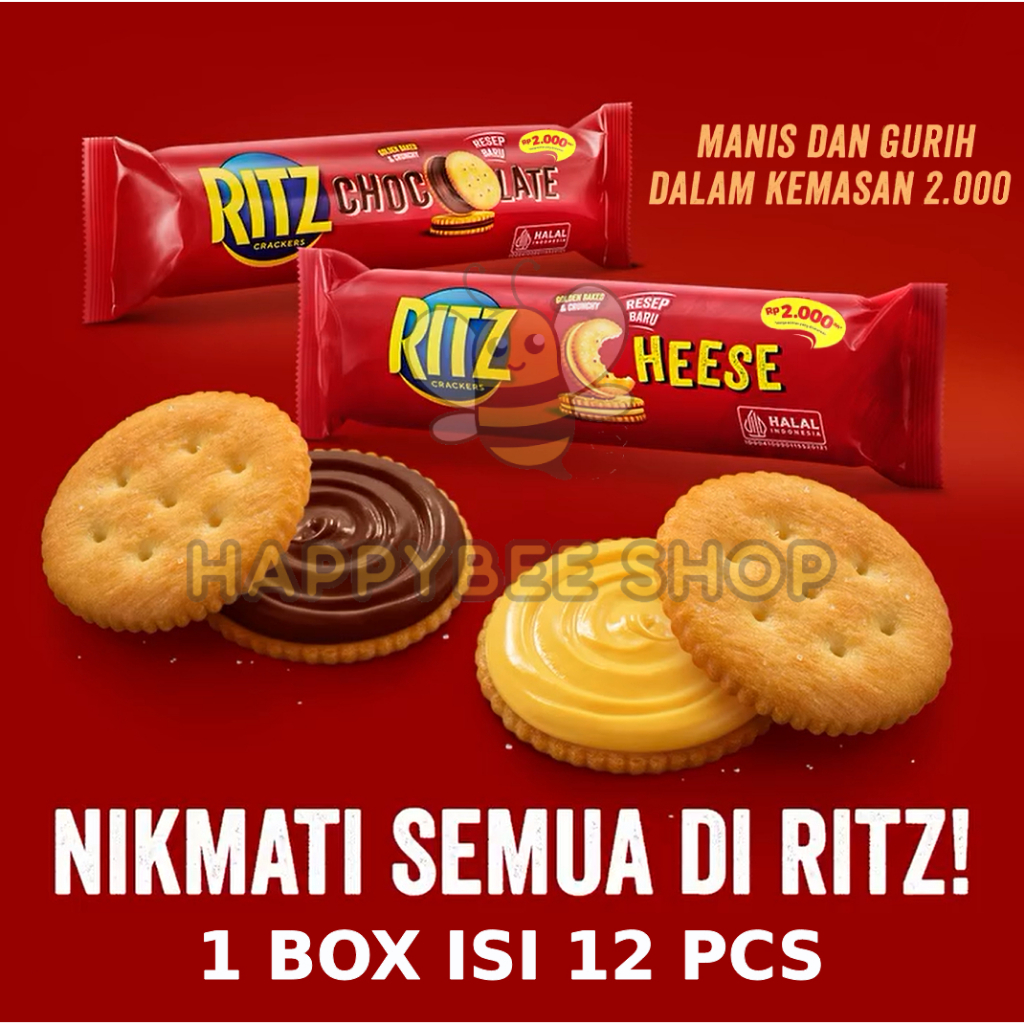Jual Ritz Cracker Biskuit Sandwich Cheese | Chocolate [1 Box isi 12 Pcs ...