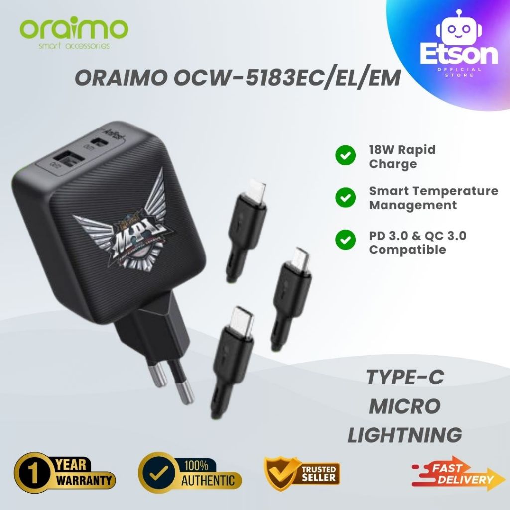Jual ORAIMO Cannon 18D OCW-5183E+C53/M53/L53 18W Rapid Charge With ...