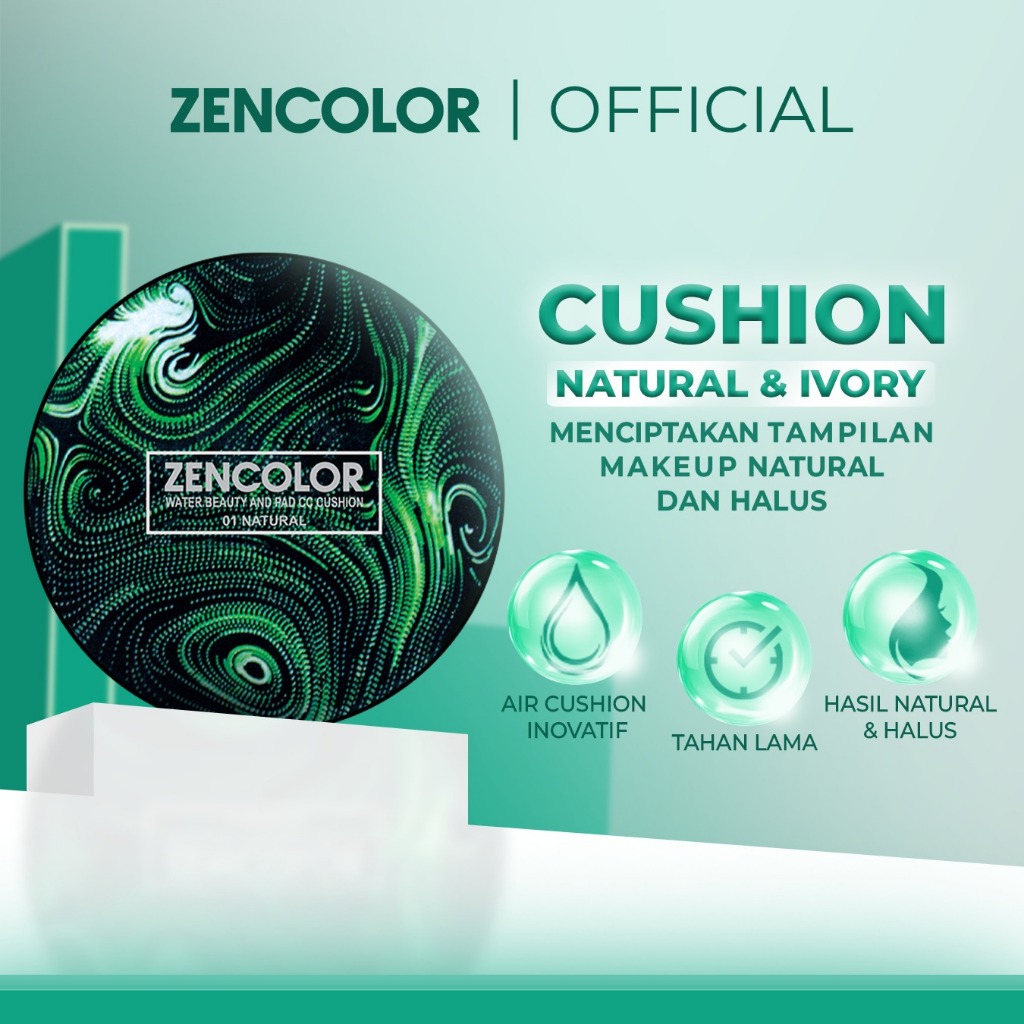 Jual ZENCOLOR Waterproof BB Air Cushion Cream - Matte Finish - BPOM ...
