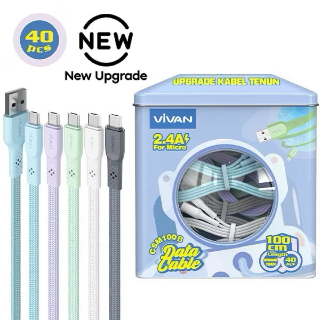 Jual KABEL DATA VIVAN CSM100B MICRO USB ( 1 TOPLES ) ISI 40 PCS ...