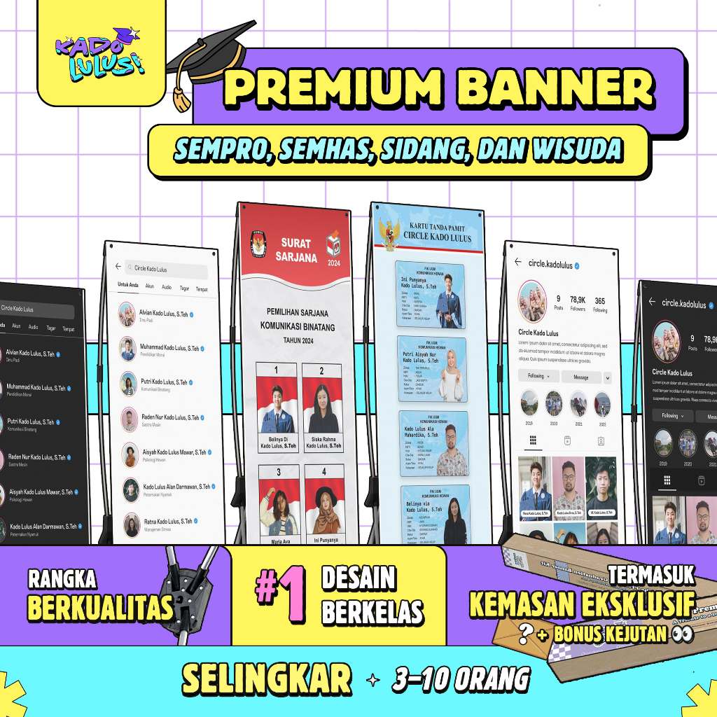 Jual KADO LULUS Premium Banner Spanduk Wisuda Sidang Skripsi Sempro ...