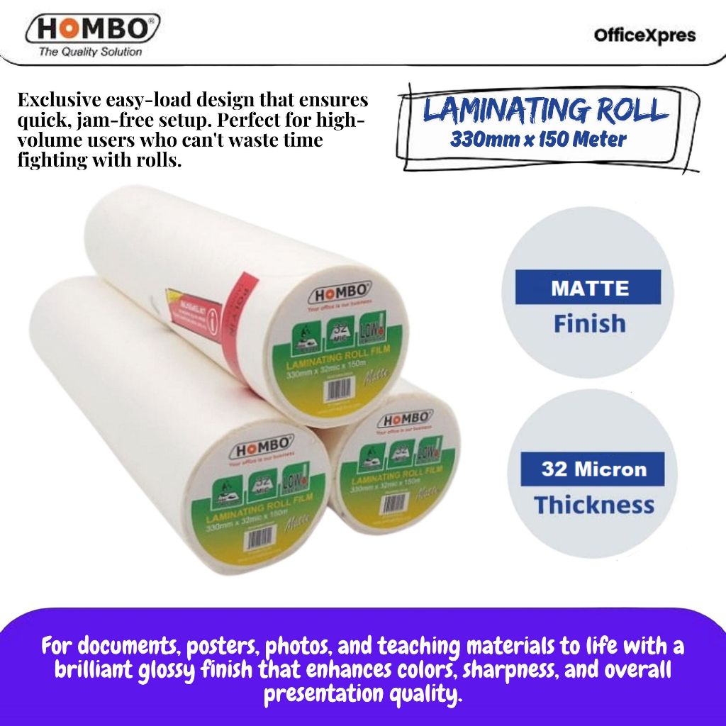 Jual Plastik Laminating Roll Doff 330mm x 32 Mic / Laminating Rol Matte ...