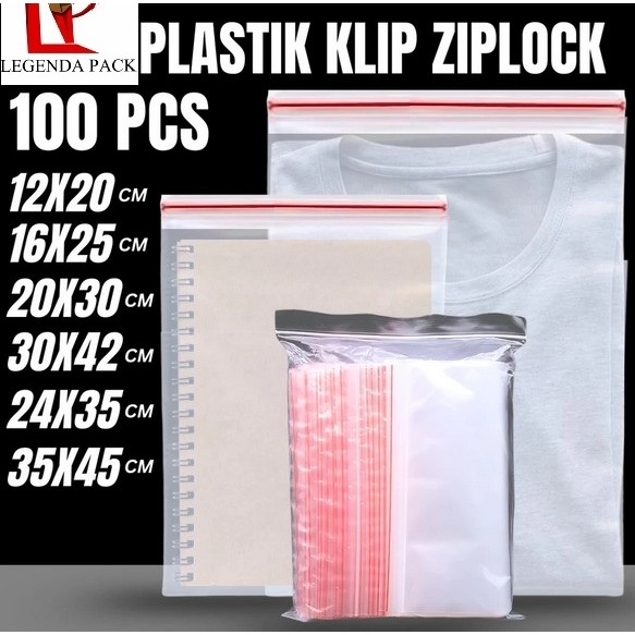 Jual Plastik Klip Ziplock BESAR 12x20 25x35 35x45 | Kantong Packaging ...