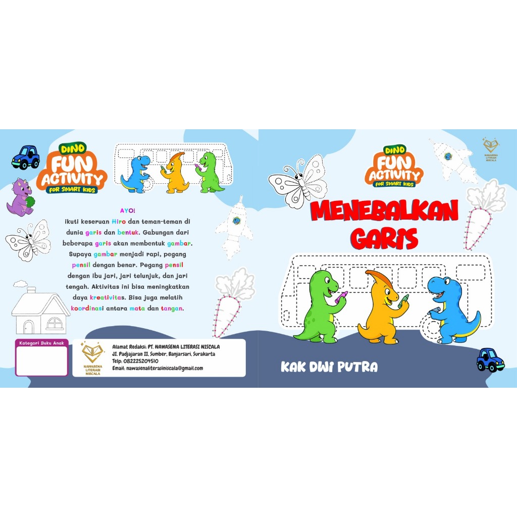 Jual Menebalkan Garis Seri Dino Fun Activity For Smart Kids | Shopee ...