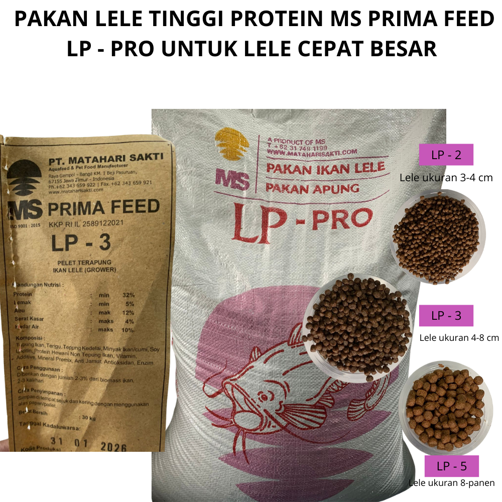 Jual Pakan Ikan Premium MS Prima Feed LP-PRO Pelet Ikan Lele,Nila ...